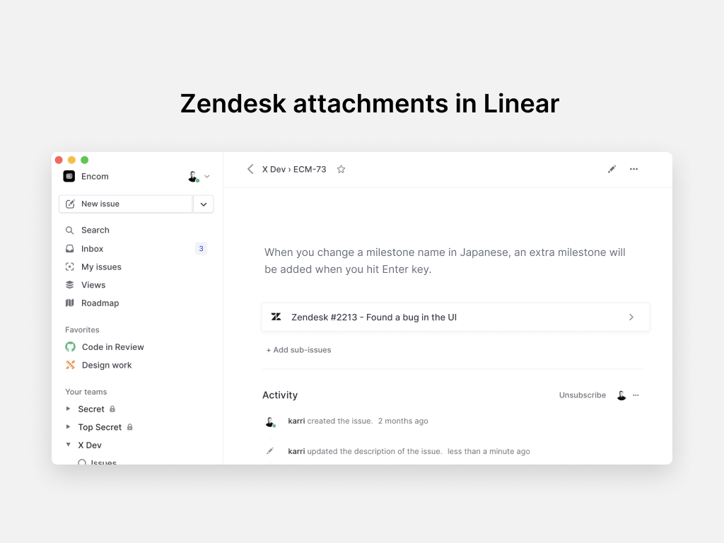 Linear App Integration with Zendesk Support